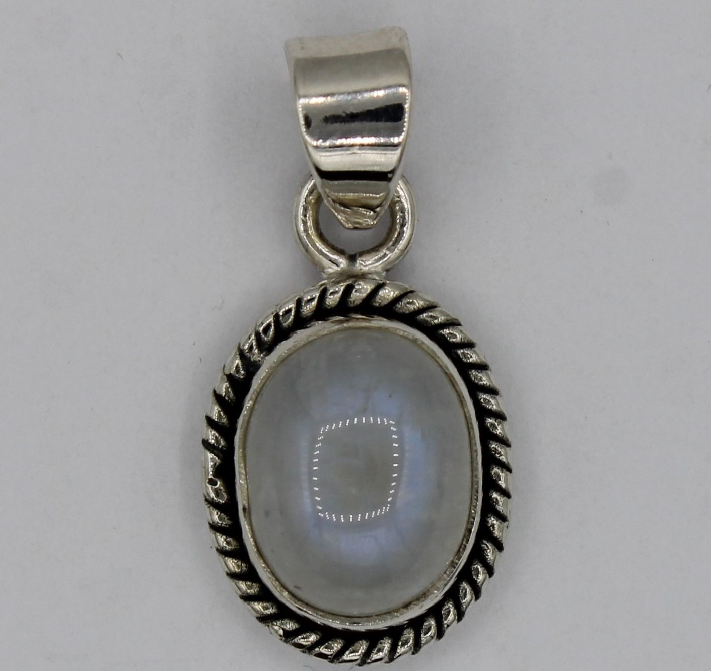 Pendentif Argent Pierre de Lune Ovalia - LUNAS BIJOUX