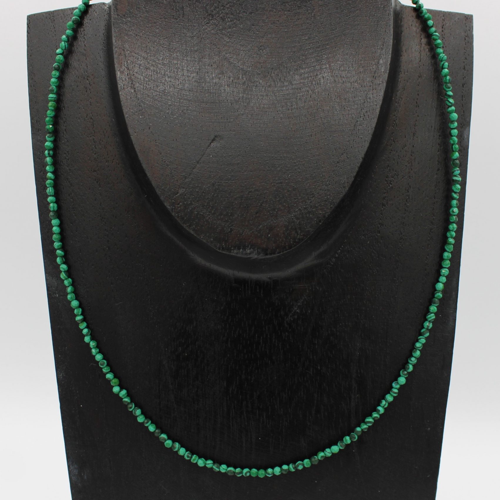 Collier Argent Stone Perlé Malachite - LUNAS BIJOUX