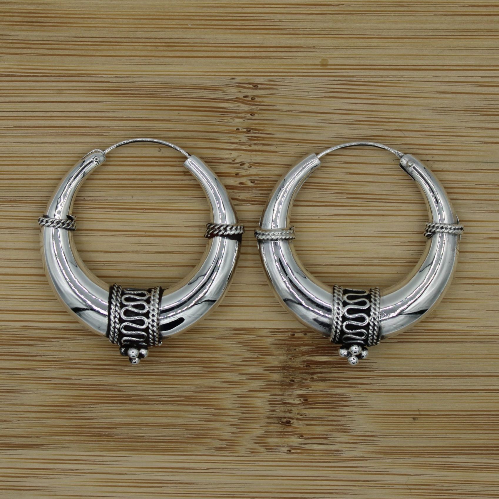 Créoles Argent Bali Wayan RBB - LUNAS BIJOUX